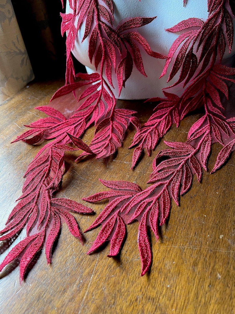 BURGUNDY Red Vine Applique PAIR for Lyrical Costumes, Cosplay, Garments ...