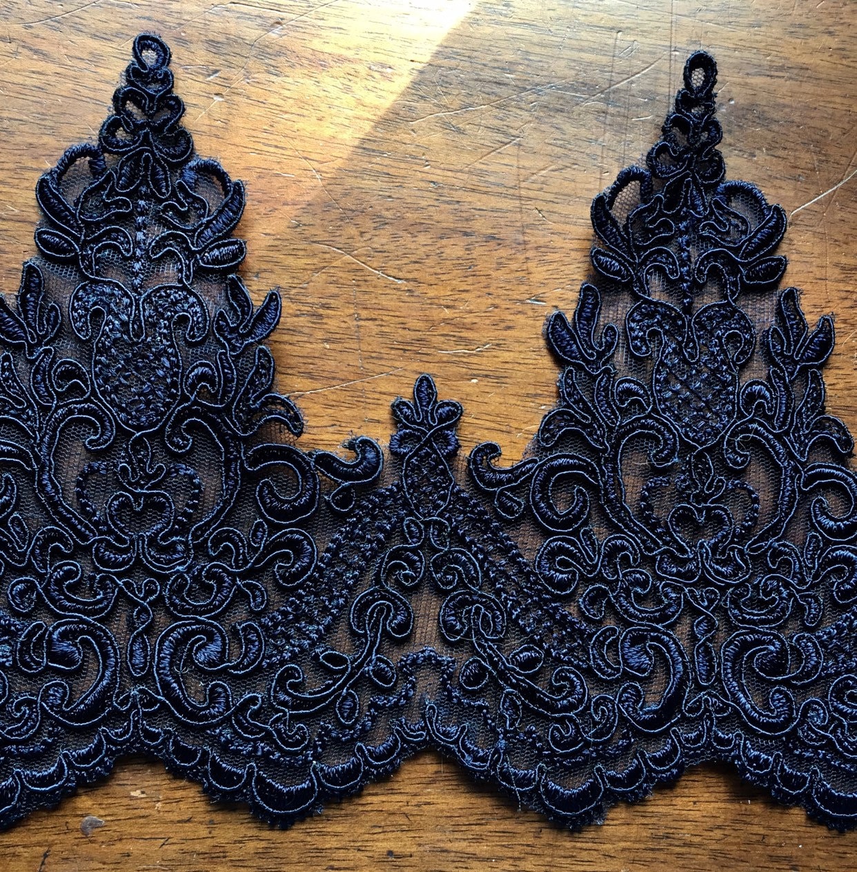 NAVY BLUE Lace Alencon Bridal Lace Scalloped for Bridal Gowns | Etsy