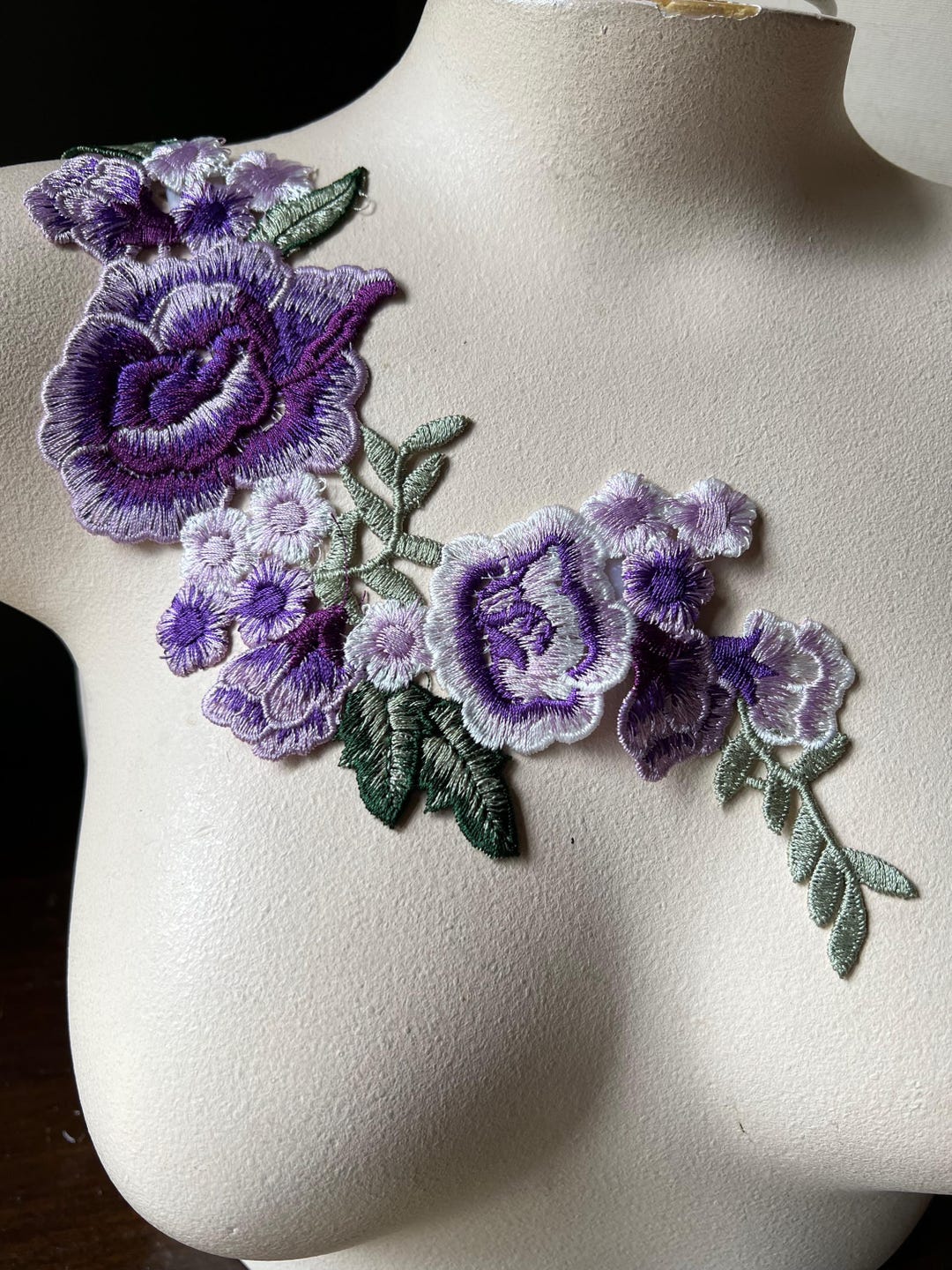 PURPLE Rose Lace Applique for Grad Gowns, Garments, Costume Design CA ...