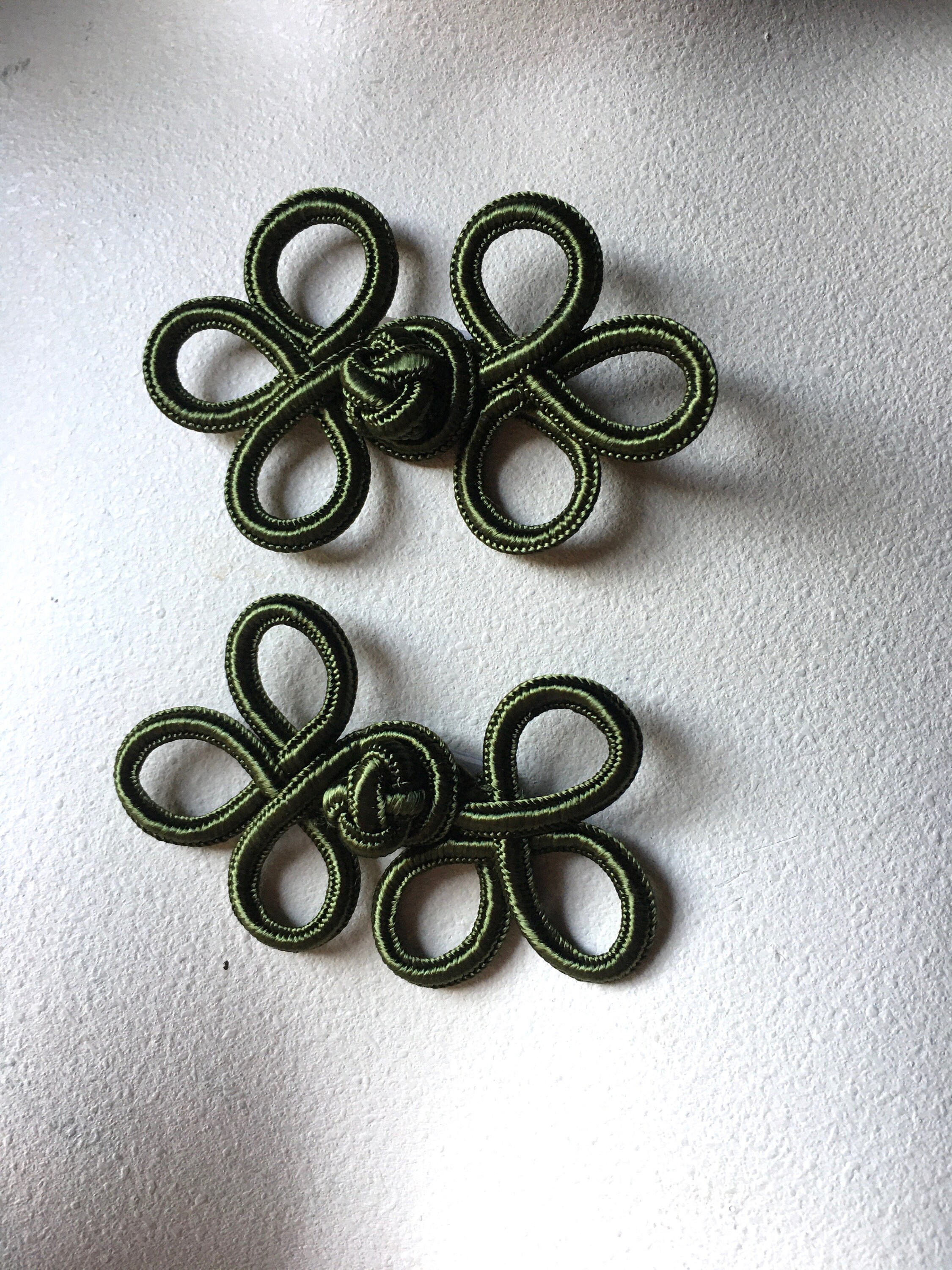 2 GREEN Frog Closures Chinese Buttons for Garments Costumes - Etsy