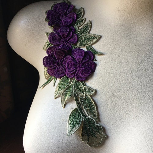NEW DYE Lot Purple Rose 3D Applique for Garments Costume - Etsy