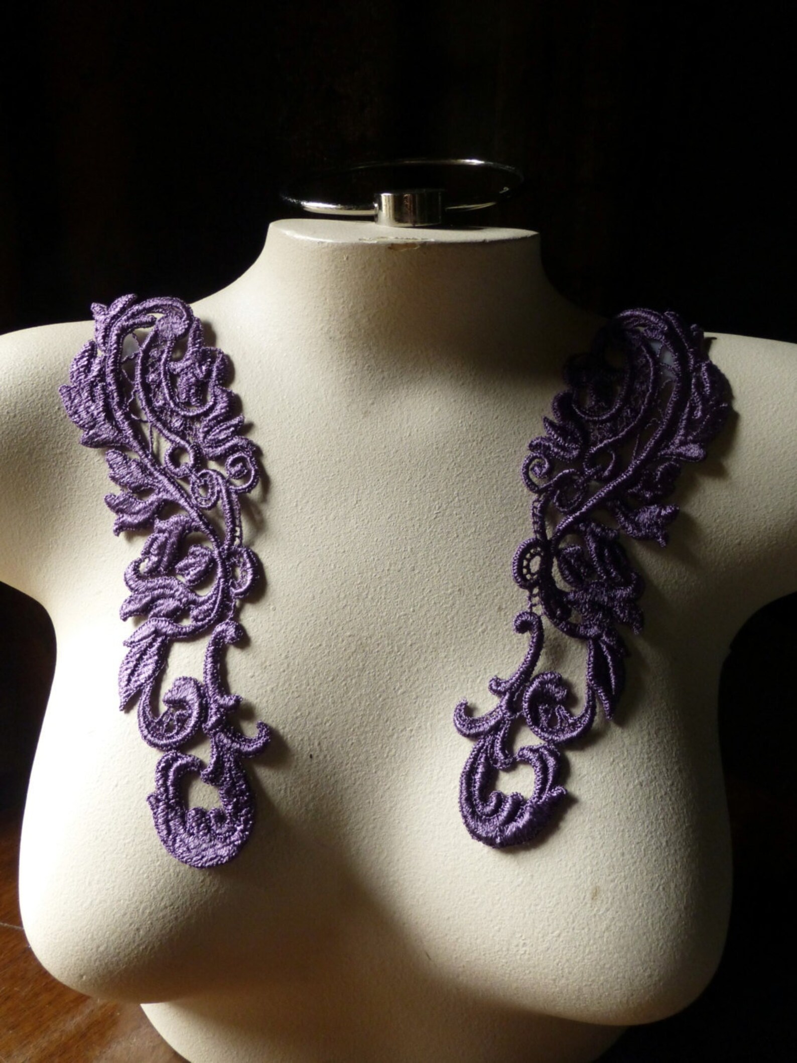 Purple Lace Applique PAIR Venise Lace for Garments Bridal - Etsy