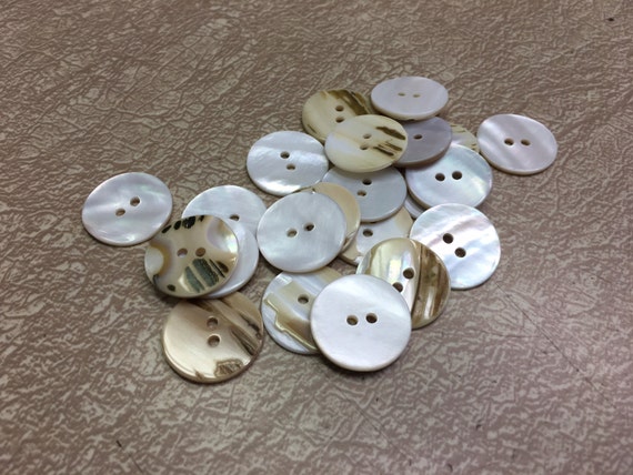 10 Natural Mother of Pearl Buttons .75 20mm for | Etsy