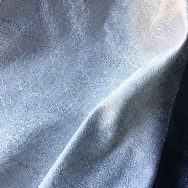 White Brocade Fabric - Etsy