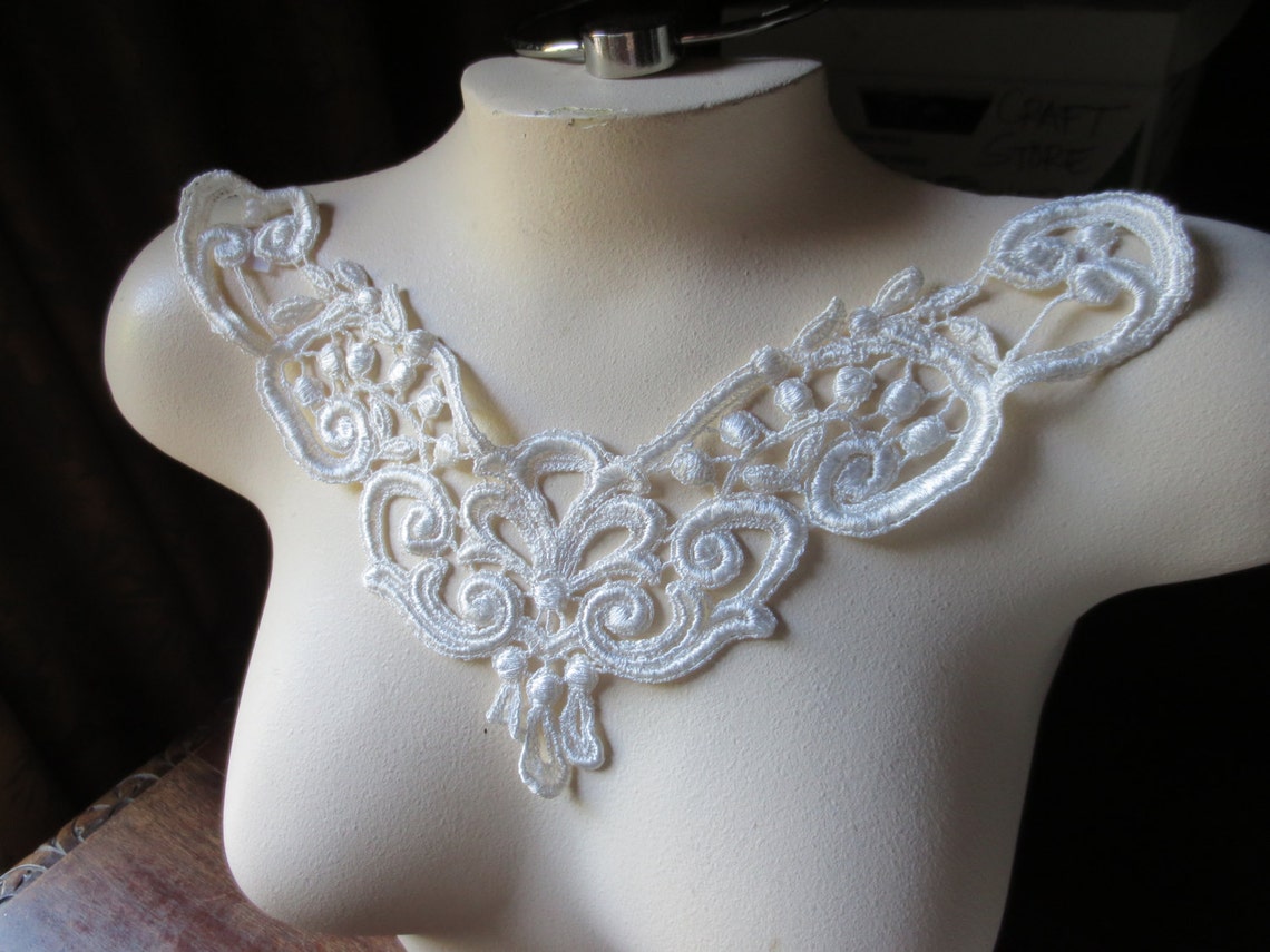Ivory Lace Applique for Bridal, Jewelry Supply, Costume Design IA 2 - Etsy
