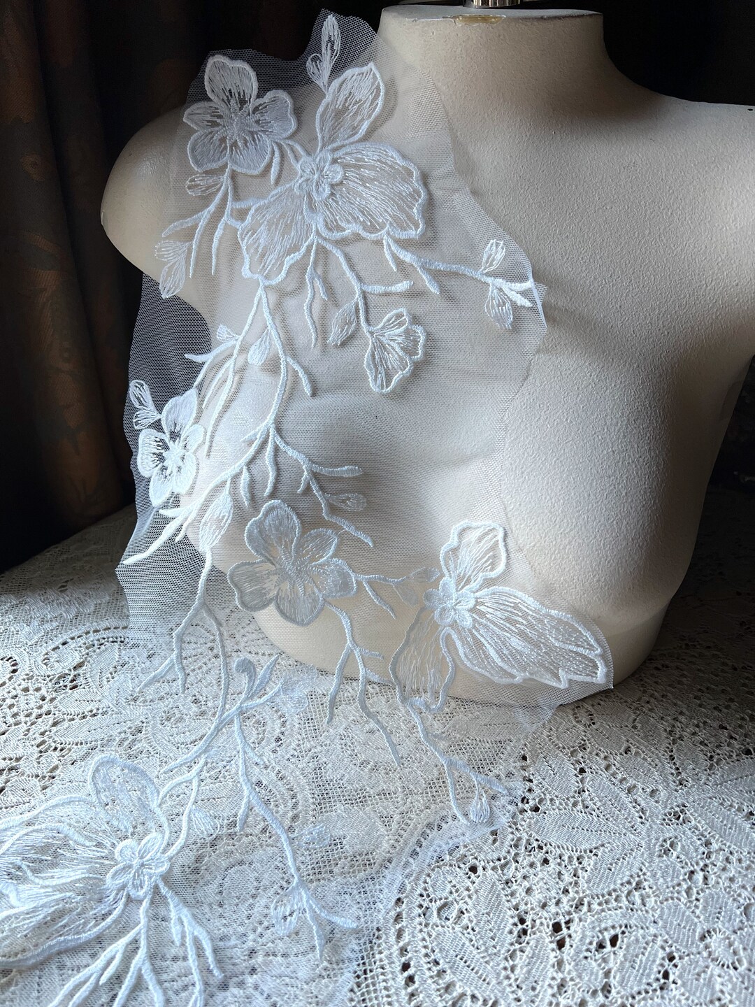 Ivory Lace Cherry Blossom Applique: Bridal Gown Embellishment F2b - Etsy