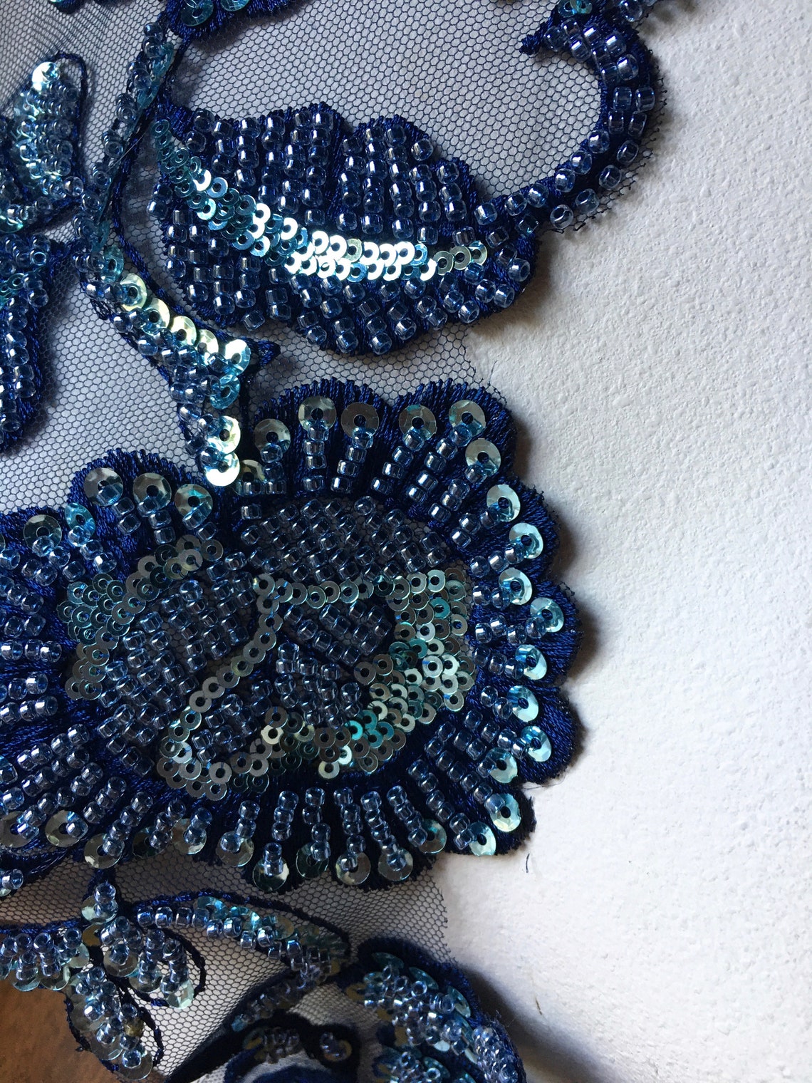 BLUE & TURQUOISE TEAL Beaded Applique for Lyrical Dance, Costumes ...