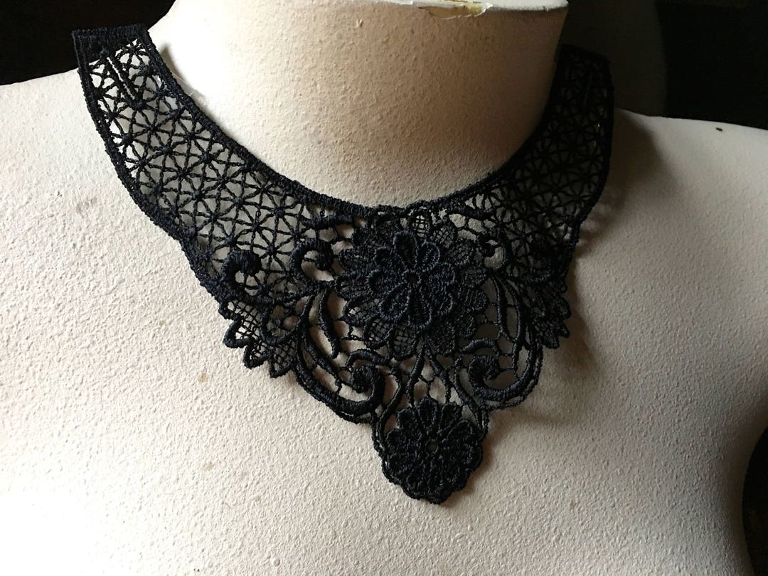 Black Applique Lace for Lace Necklaces, Jewelry or Costume Design SBLA ...