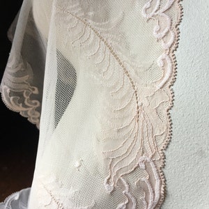 PEACH BLUSH Feather Design Stretch Lace for Lingerie STR - Etsy