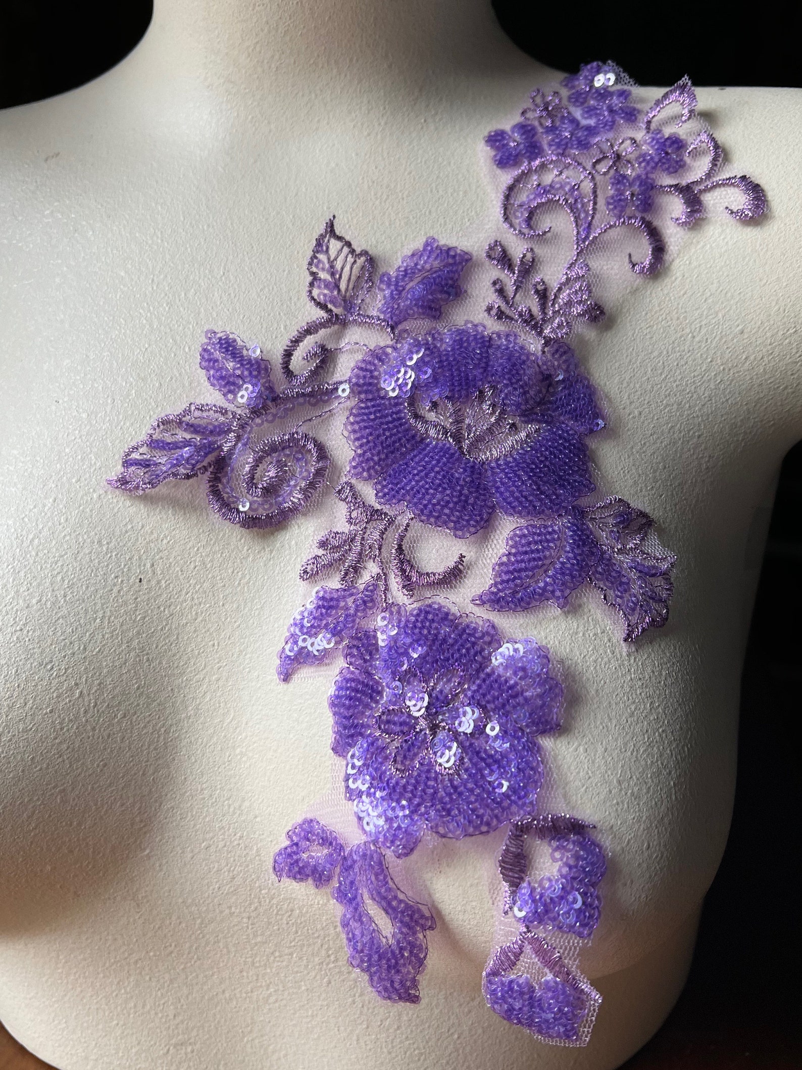 PURPLE Applique Beaded With Sequins for Lyrical Dance Ballet - Etsy