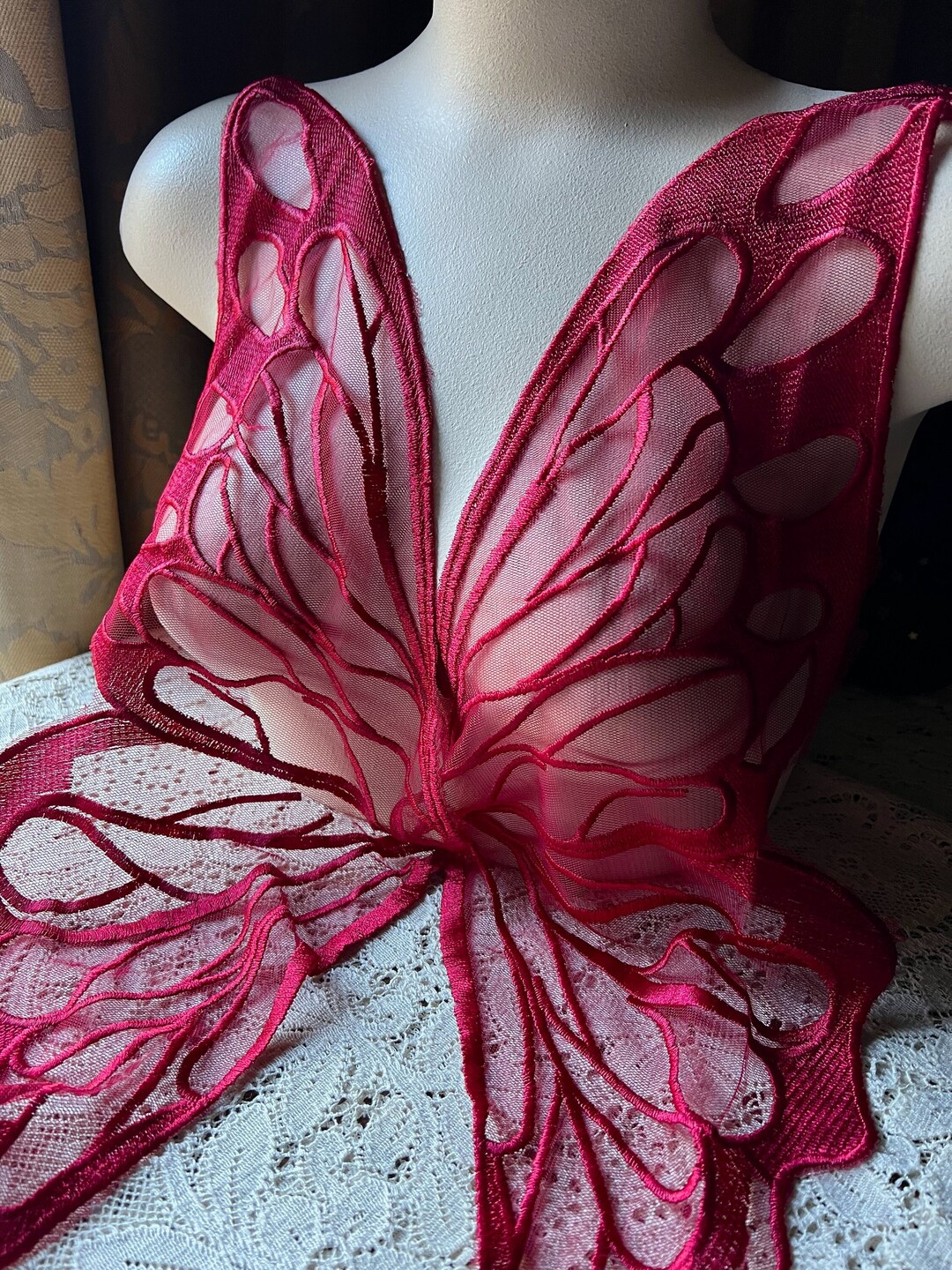 BURGUNDY Red Butterfly Wing Appliques for Lyrical Dance, Fairy Costumes ...