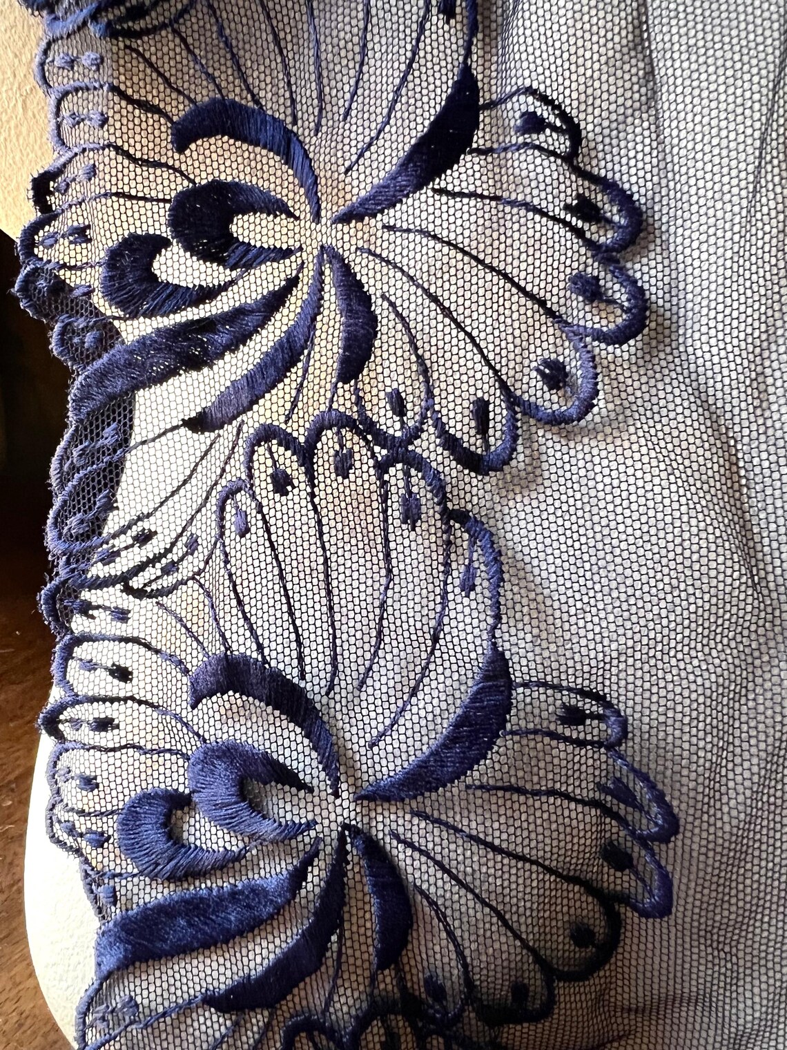 NAVY Blue Lace Embroidered Lace Wide for Lingerie, Garments CL 6111 - Etsy