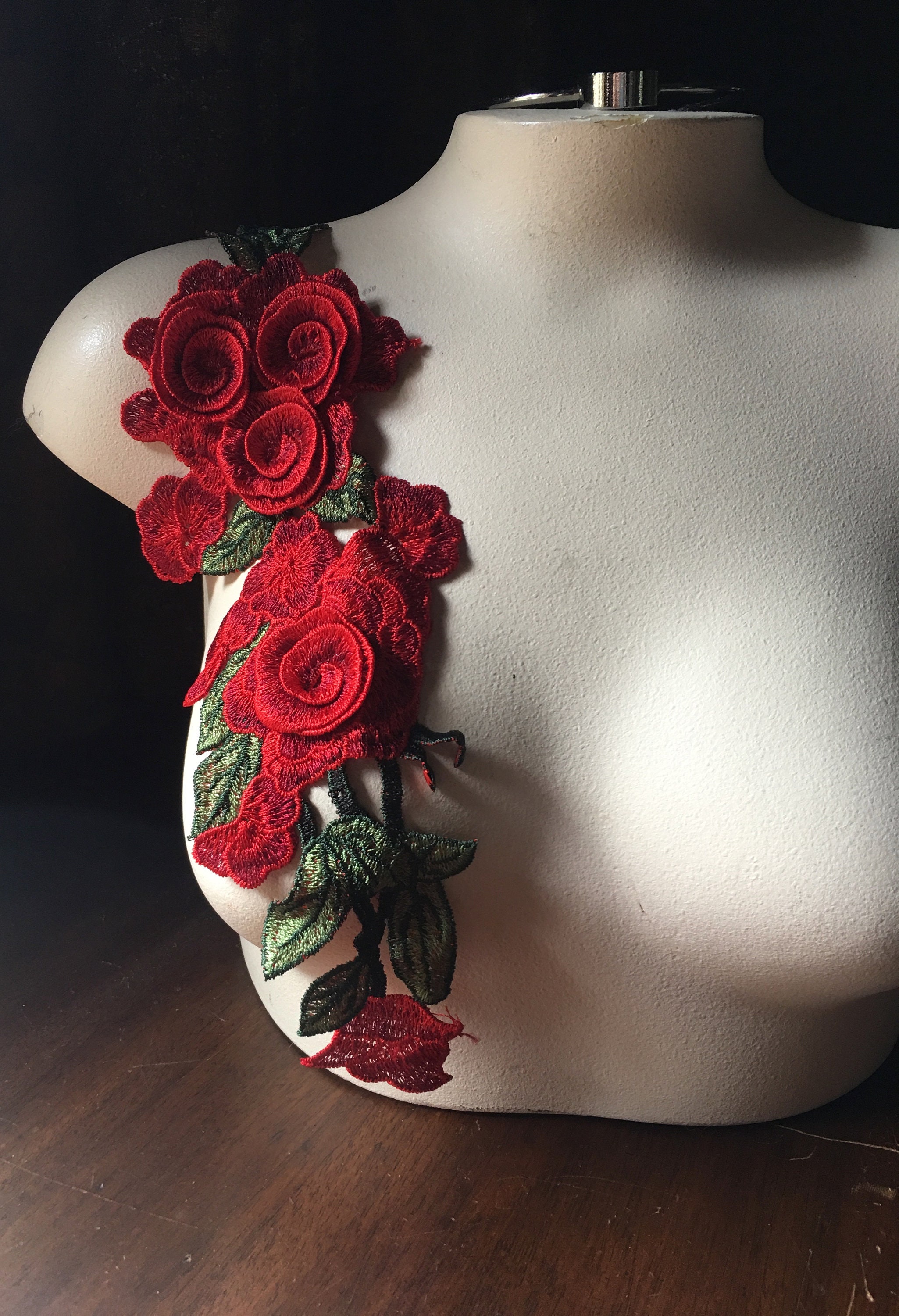 RED Rose Applique 3D Lace for Lyrical Dance Garments Costume | Etsy