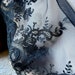 SMOKEY NAVY Blue Lace Embroidered Lace Wide for Lingerie, Garments CL ...