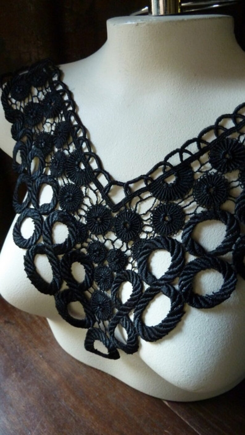 BLACK Lace Applique Venise Lace for Garments Costume Design | Etsy BLACK Lace Applique Venise Lace for Garments Costume Design | Etsy