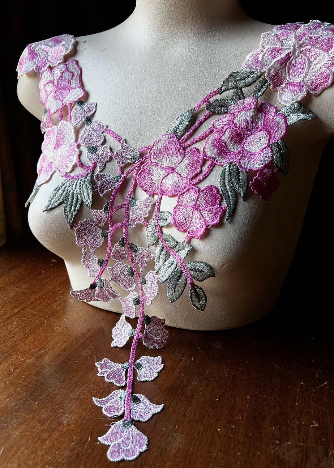 Pink Rose Lace Applique for Garments, Costume Design CA 771 - Etsy