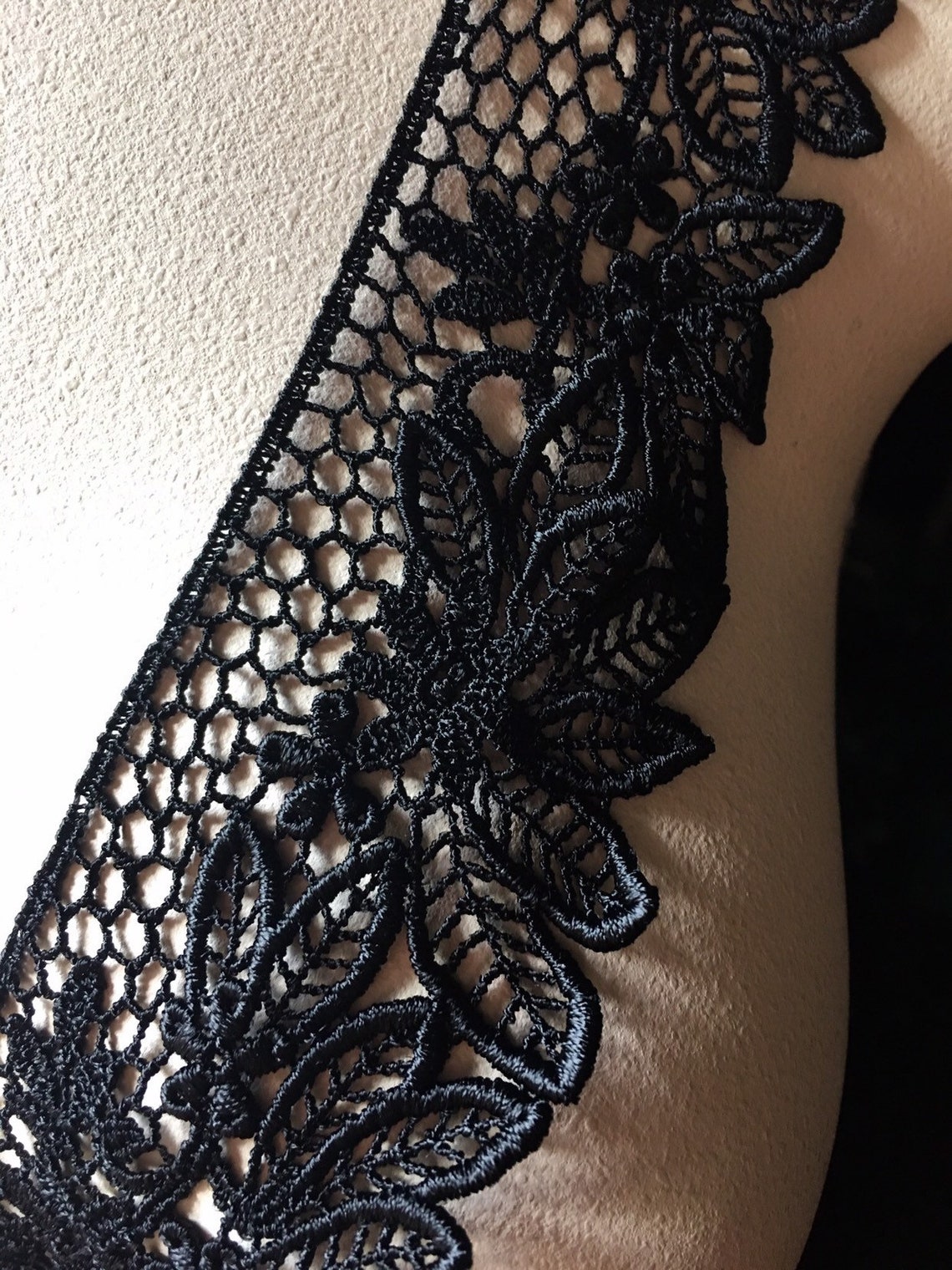 BLACK Lace Collar RBG Applique Pair for Collars Lace Jewelry | Etsy