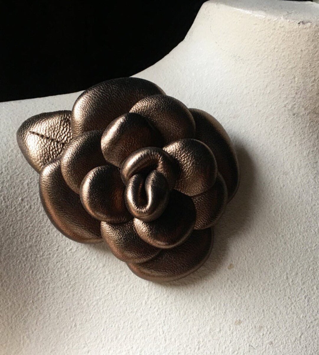 COPPER Leather Flower Applique for Bridal Design, Shoe Clips, Headbands ...