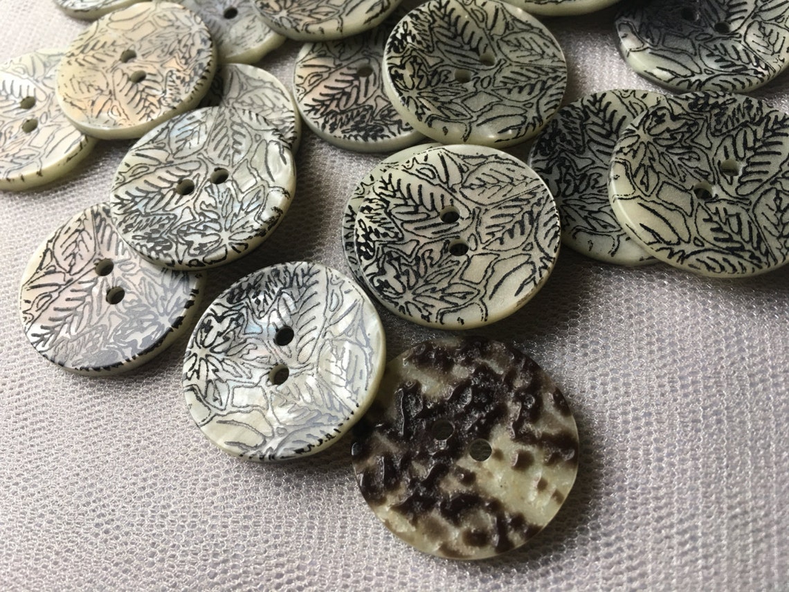 10 Laser Cut Buttons Leaf Design Size 40L 25mm for | Etsy