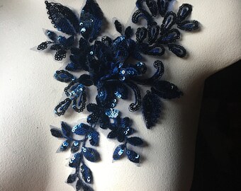BLUE Applique Beaded With Sequins for Lyrical Dance Ballet - Etsy