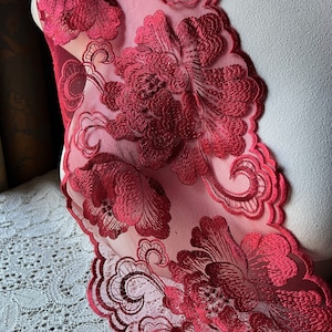 RED Lace Embroidered Lace Wide for Lingerie, Garments CL 6043 - Etsy