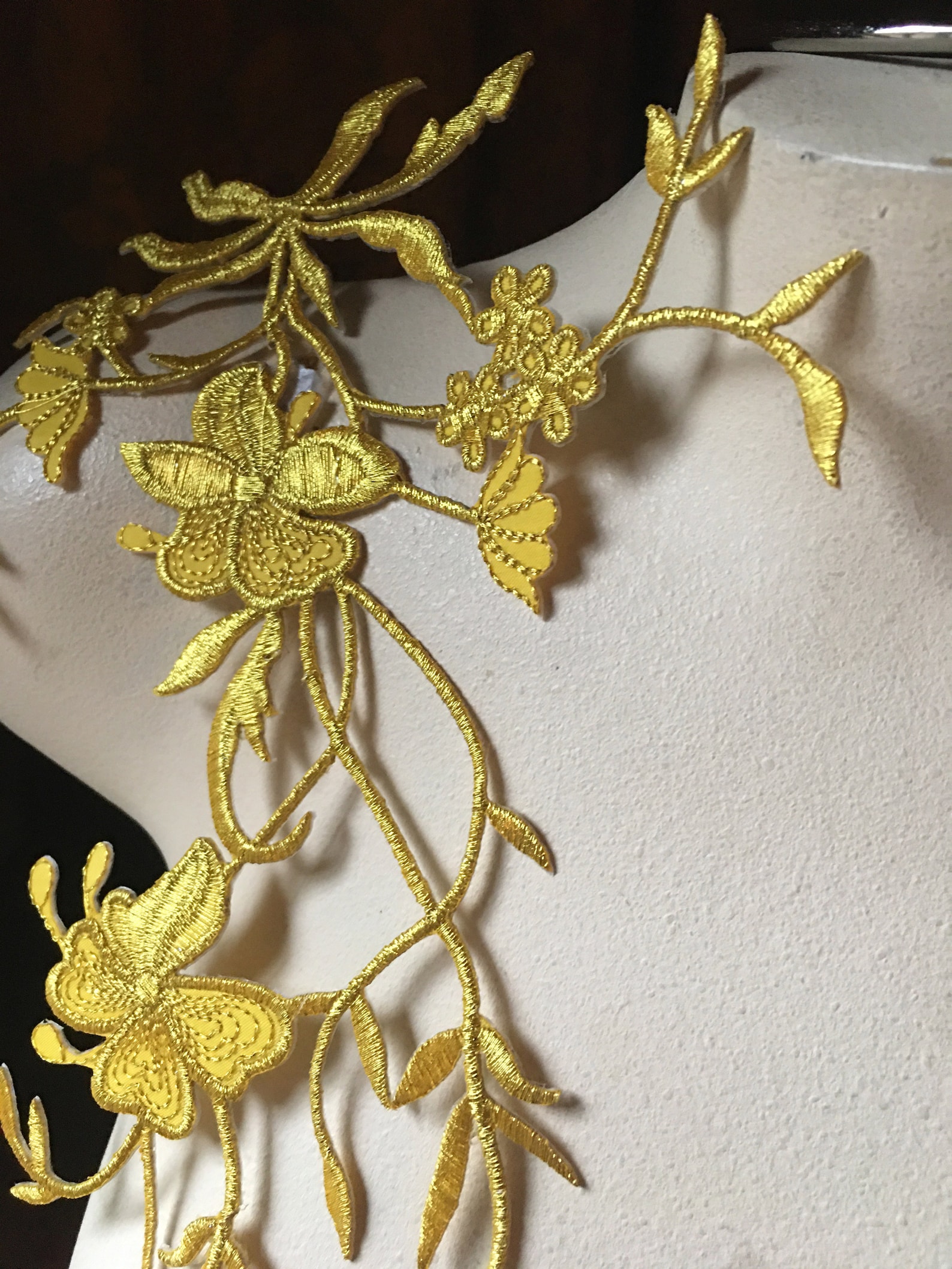 NEW GOLD Flower Vine Applique Iron on for Lyrical Costumes, Cosplay ...