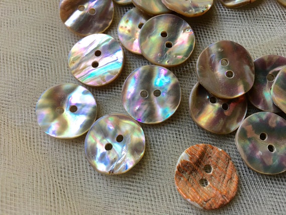 10 Buttons Mexican Abalone Buttons 30L 19mm for Knitting - Etsy