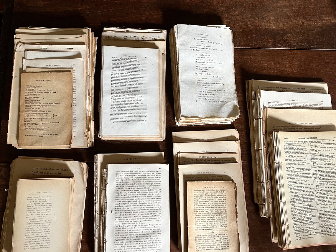 Antique Paper Book Pages 1700's to Early 1900's for - Etsy