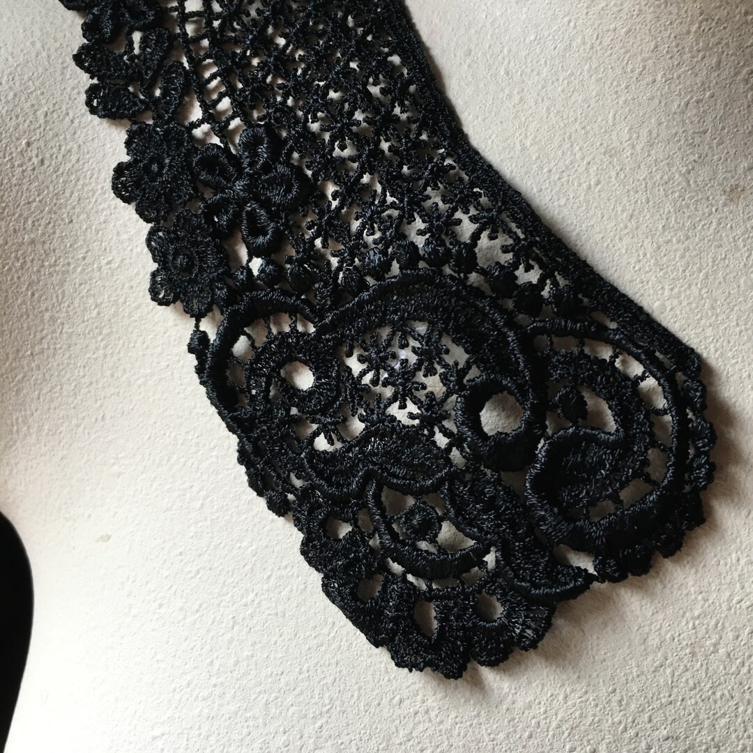 Single Black Lace Collar RBG Applique Made in USA Lace Jewelry, Costume ...