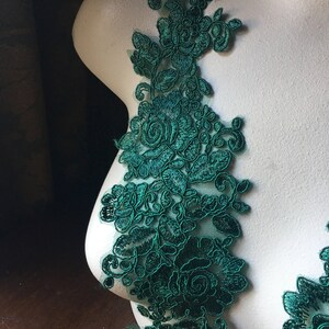 Hunter Green Lace Applique Pair: Floral Costume Design PR 386 - Etsy