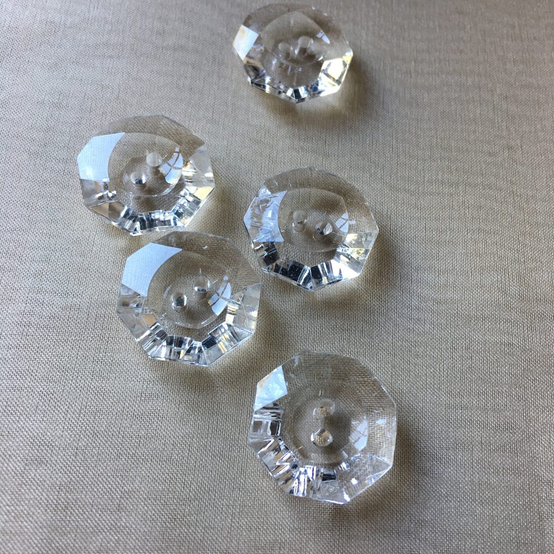 RESERVED Melissa Faux Glass Buttons: Clear Acrylic, Sewing, Costumes ...