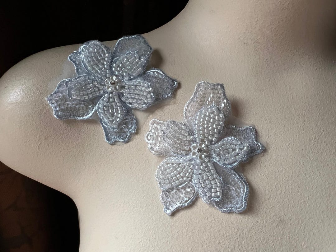 Blue Ombre Beaded Flower Appliques: Lyrical Dance Costume (set of 2) HC ...