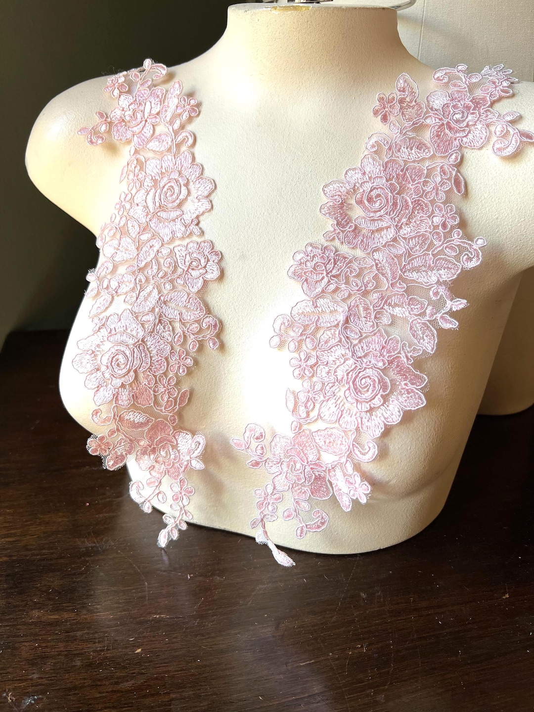 PINK Lace Applique Pair: Floral Costume Design PR 386 - Etsy