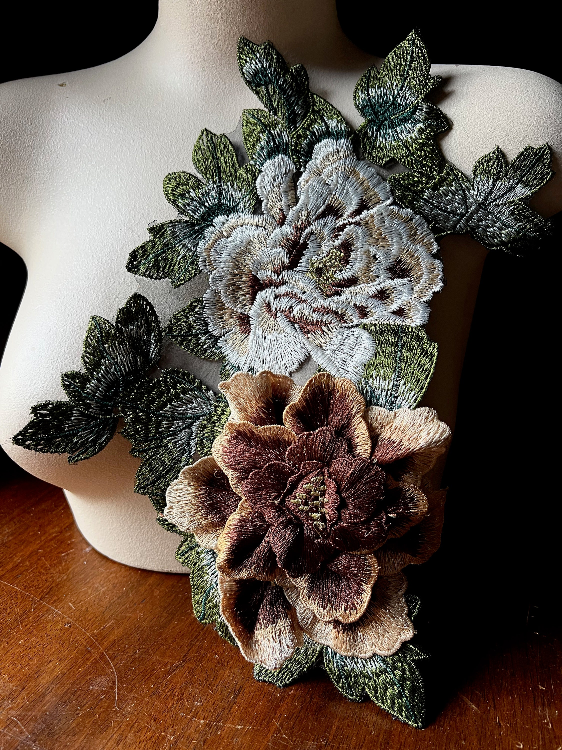 BROWN 3D Rose Applique Lace LARGE for Lyrical Dance Ballet - Etsy