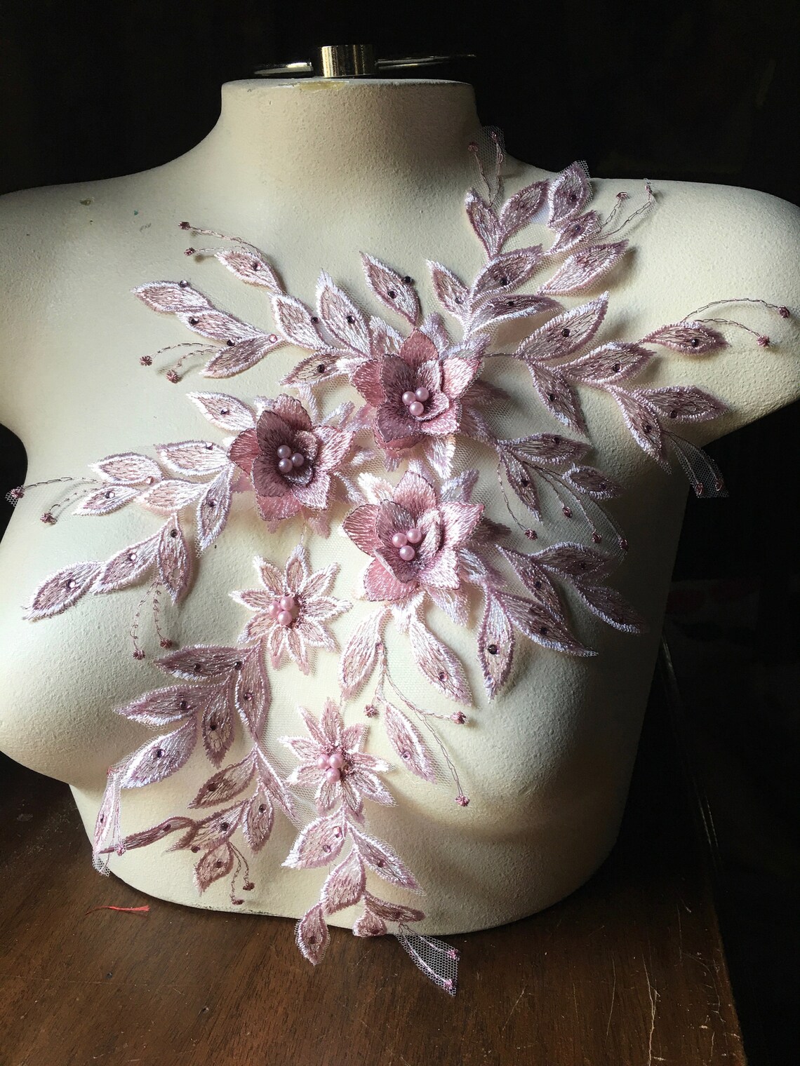 ROSE PINK 3D Applique Beaded Embroidered for Lyrical Dance - Etsy