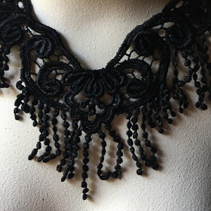 Black Fringed Lace Applique for Lyrical Dance, Ballet, Garments ...