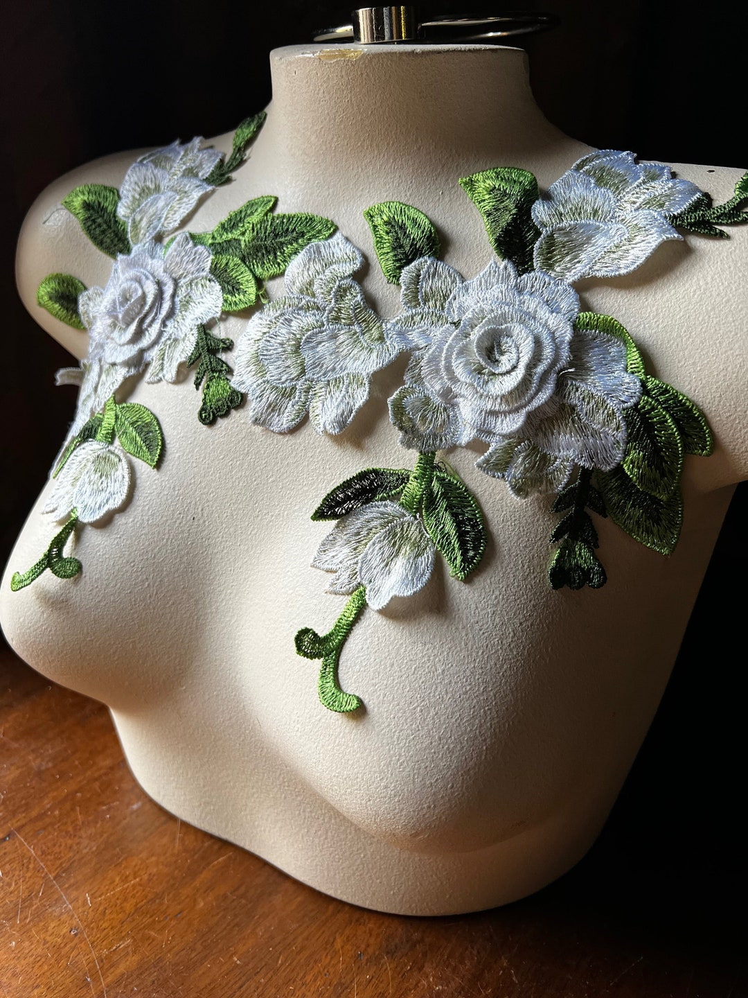 2 IVORY Rose 3D Appliques Lace Appliques for Grad Gowns, Garments ...