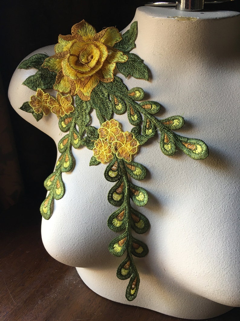 YELLOW Rose Applique 3D Lace for Lyrical Dance Garments | Etsy