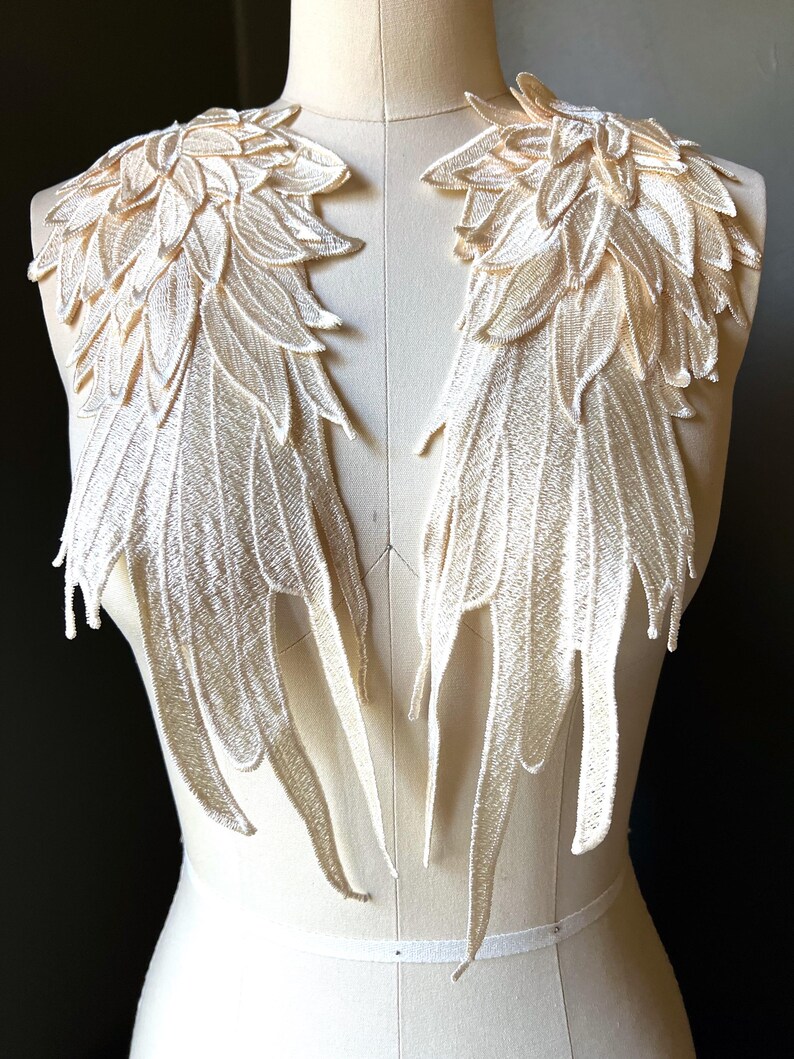 Champagne Gold 3D Lace Applique Wings, Costume Epaulettes PR 380 - Etsy