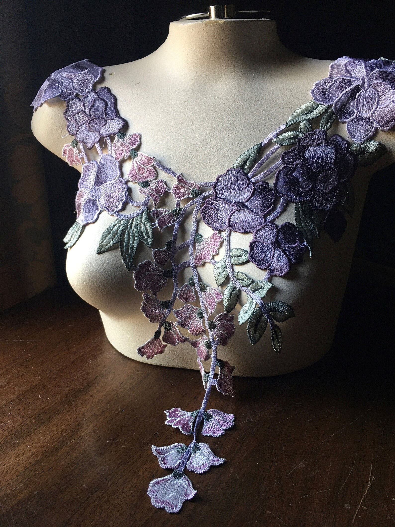 Lavender & Pink Rose Lace Applique for Garments Costume - Etsy