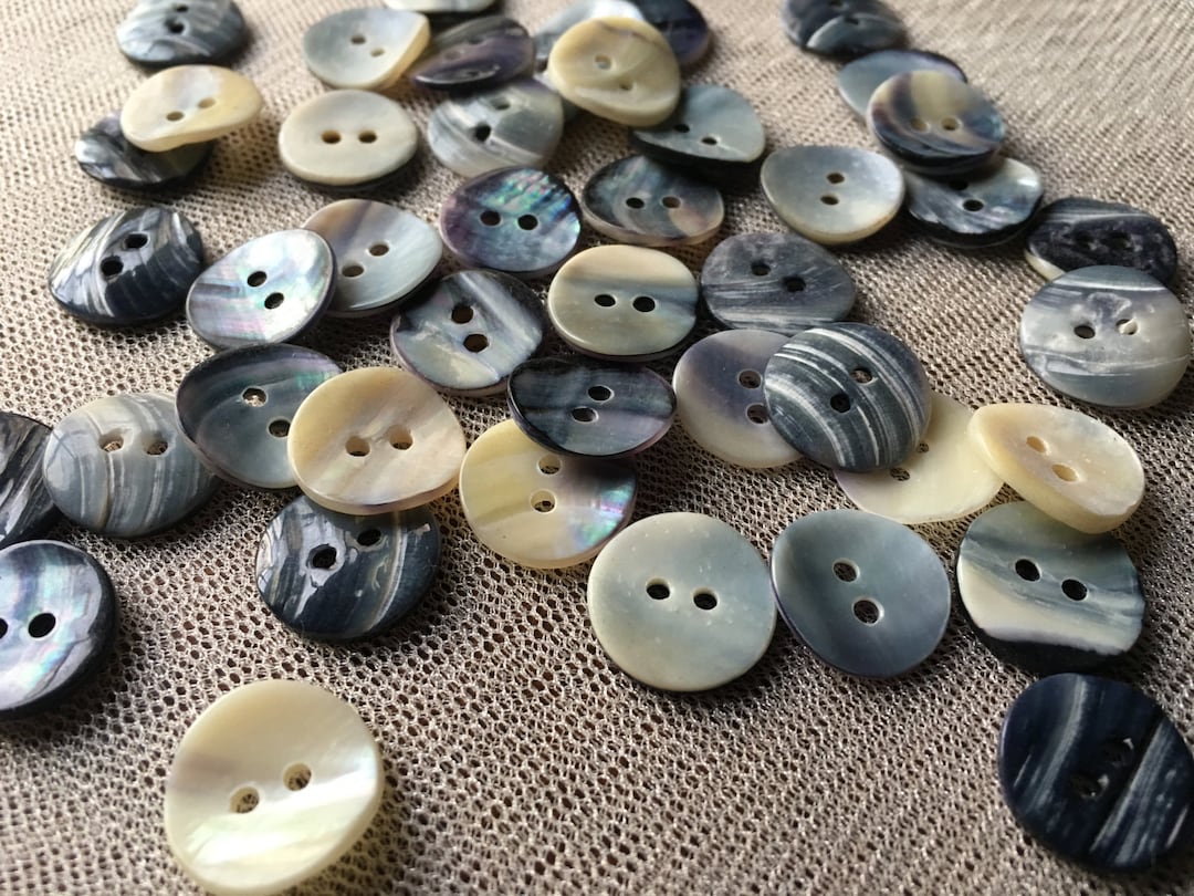 10 Blue Mussel Mother of Pearl Buttons: 15mm Craft Supplies BU 92 - Etsy