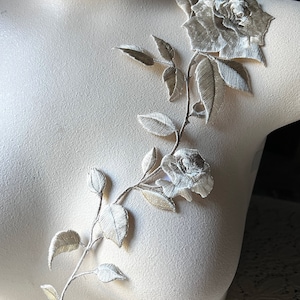BEIGE & CHAMPAGNE Rose Long Stem Applique Iron on for Lyrical Costumes ...