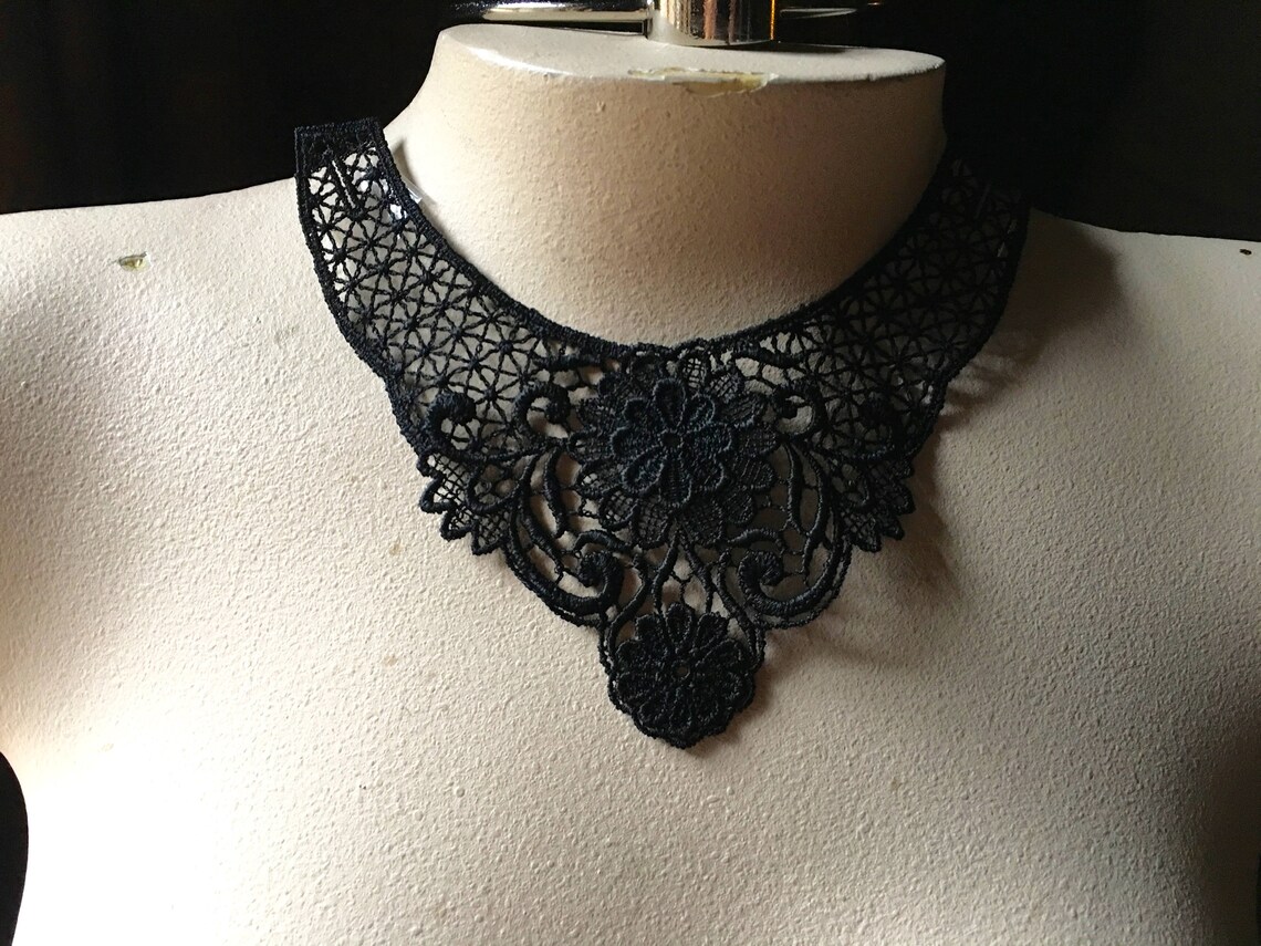 Black Applique Lace for Lace Necklaces, Jewelry or Costume Design SBLA ...