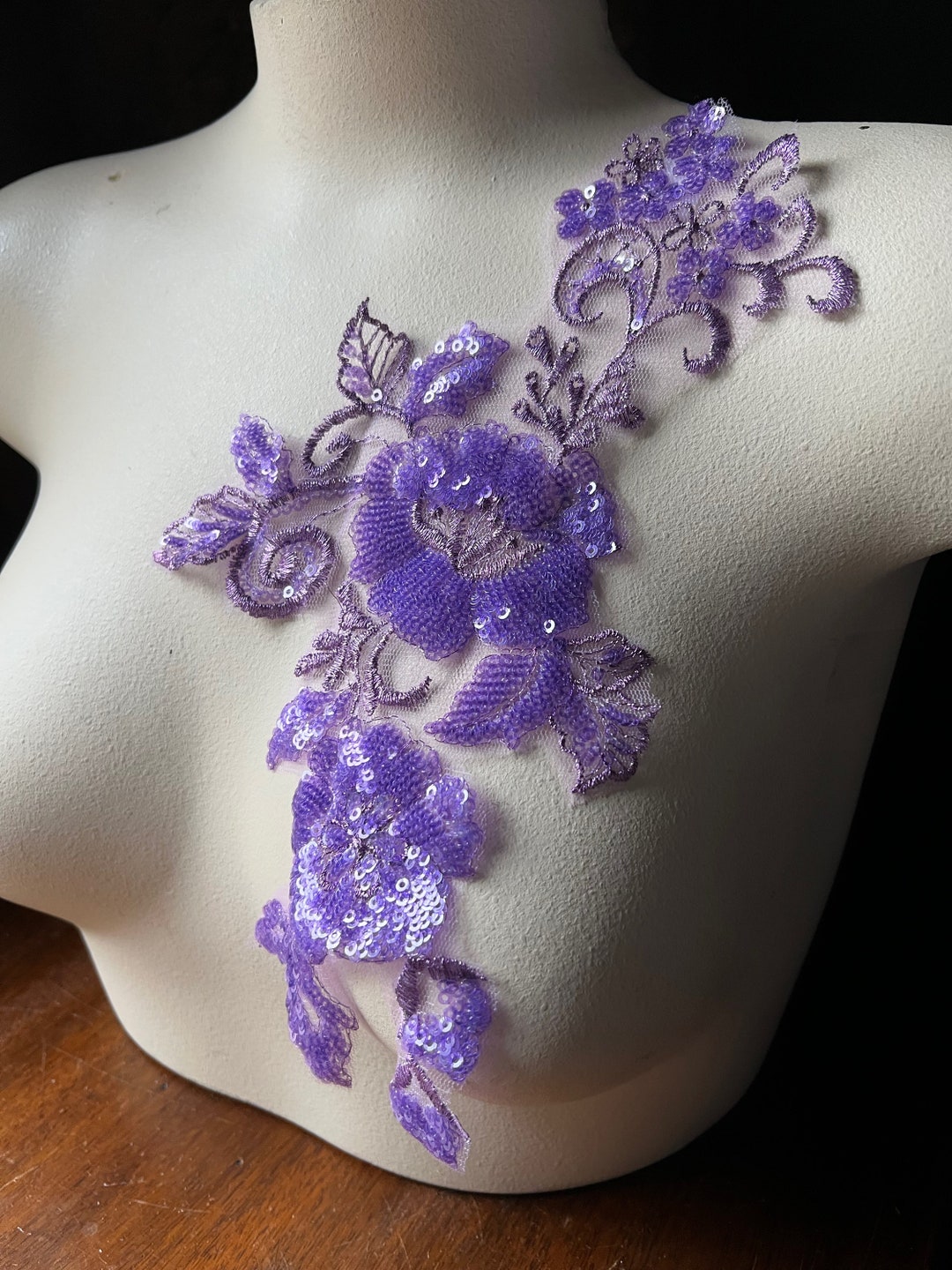 PURPLE Applique Beaded With Sequins for Lyrical Dance Ballet - Etsy