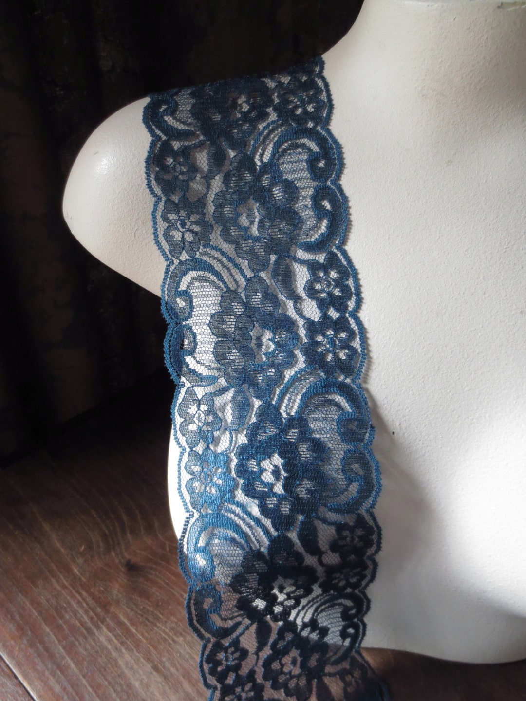Deep Teal Lace Chantilly Lace for Lingerie, Bridal, Garments, Costumes ...