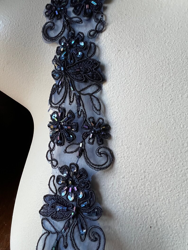 18 NAVY BLUE Beaded Trim for Costume or Jewelry Design - Etsy