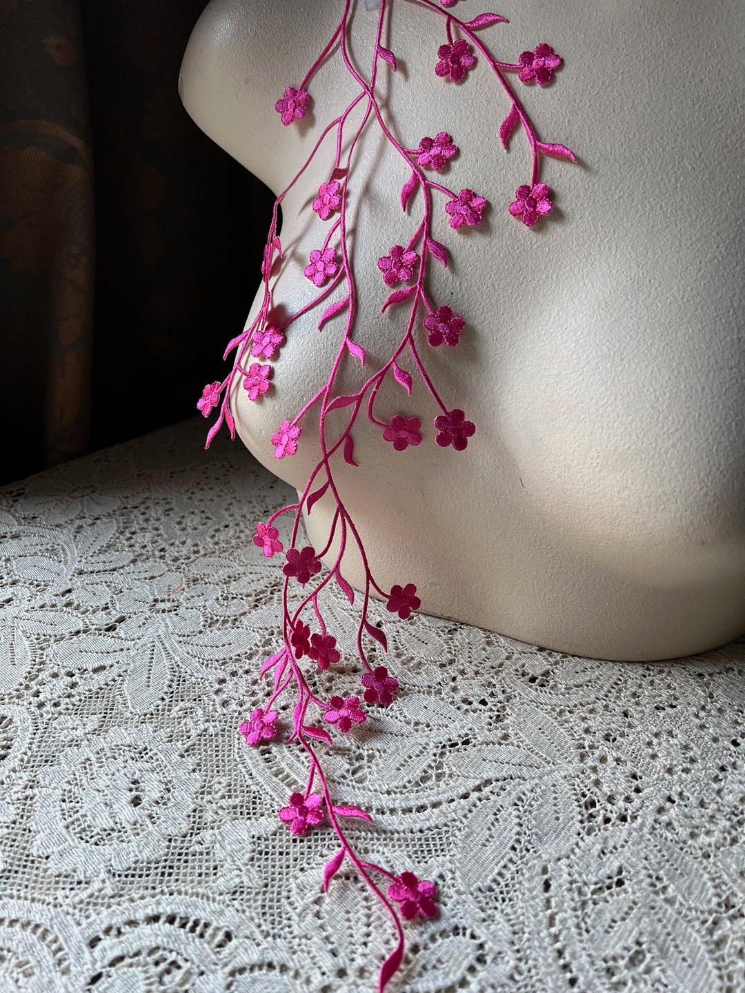 FUCHSIA Flower Vine Applique Iron on for Lyrical Costumes, Cosplay ...