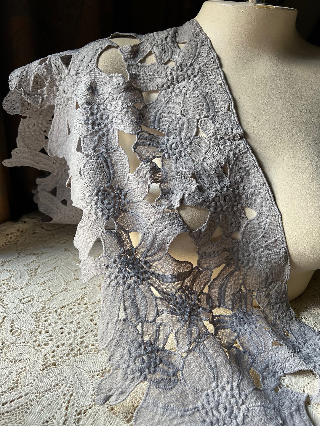 GREY Wide Lace for Garments, Skirts, Costumes CL 6074 - Etsy