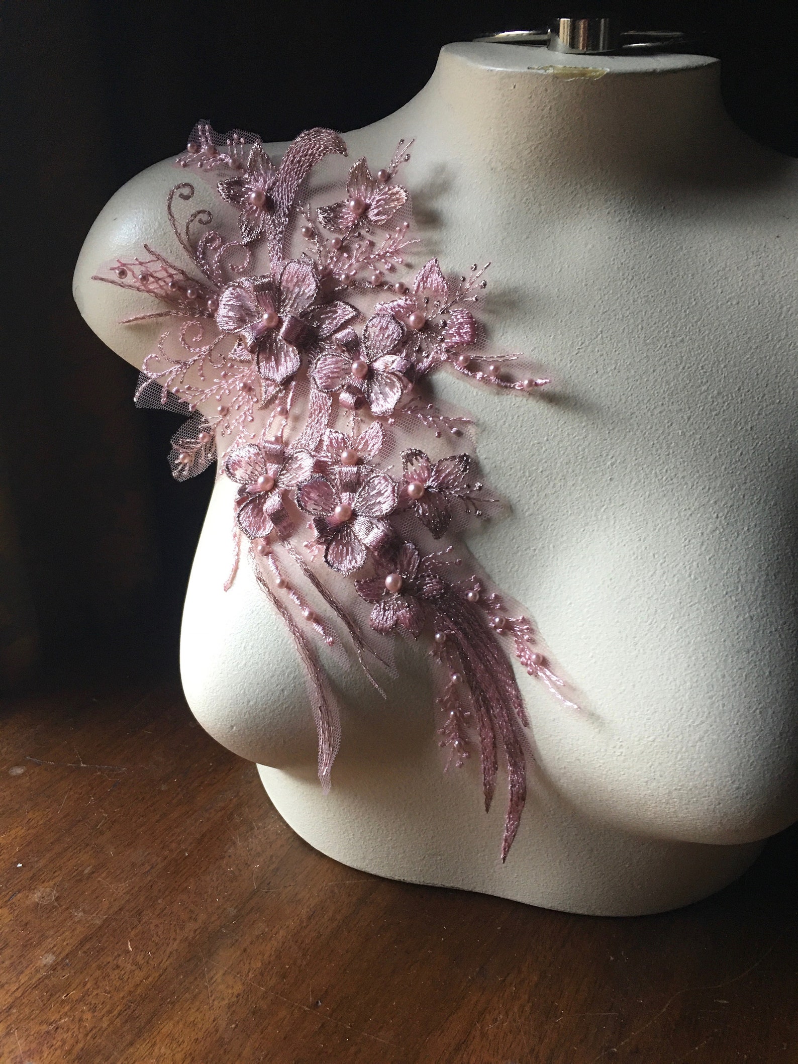 ROSE PINK 3D Applique Beaded Embroidered for Lyrical Dance - Etsy