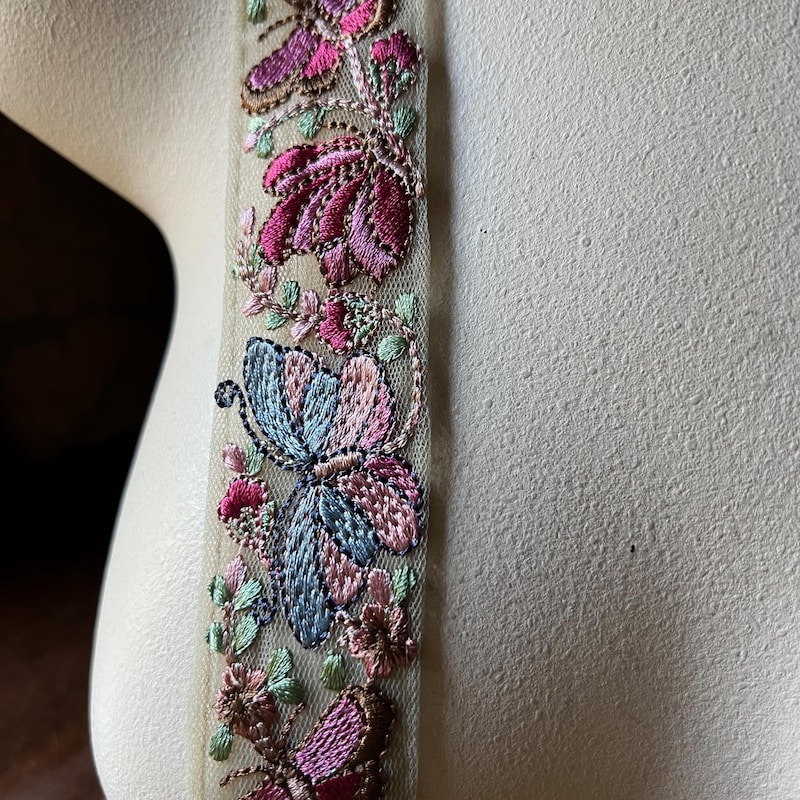 Embroidered Tape Blue Green - Etsy